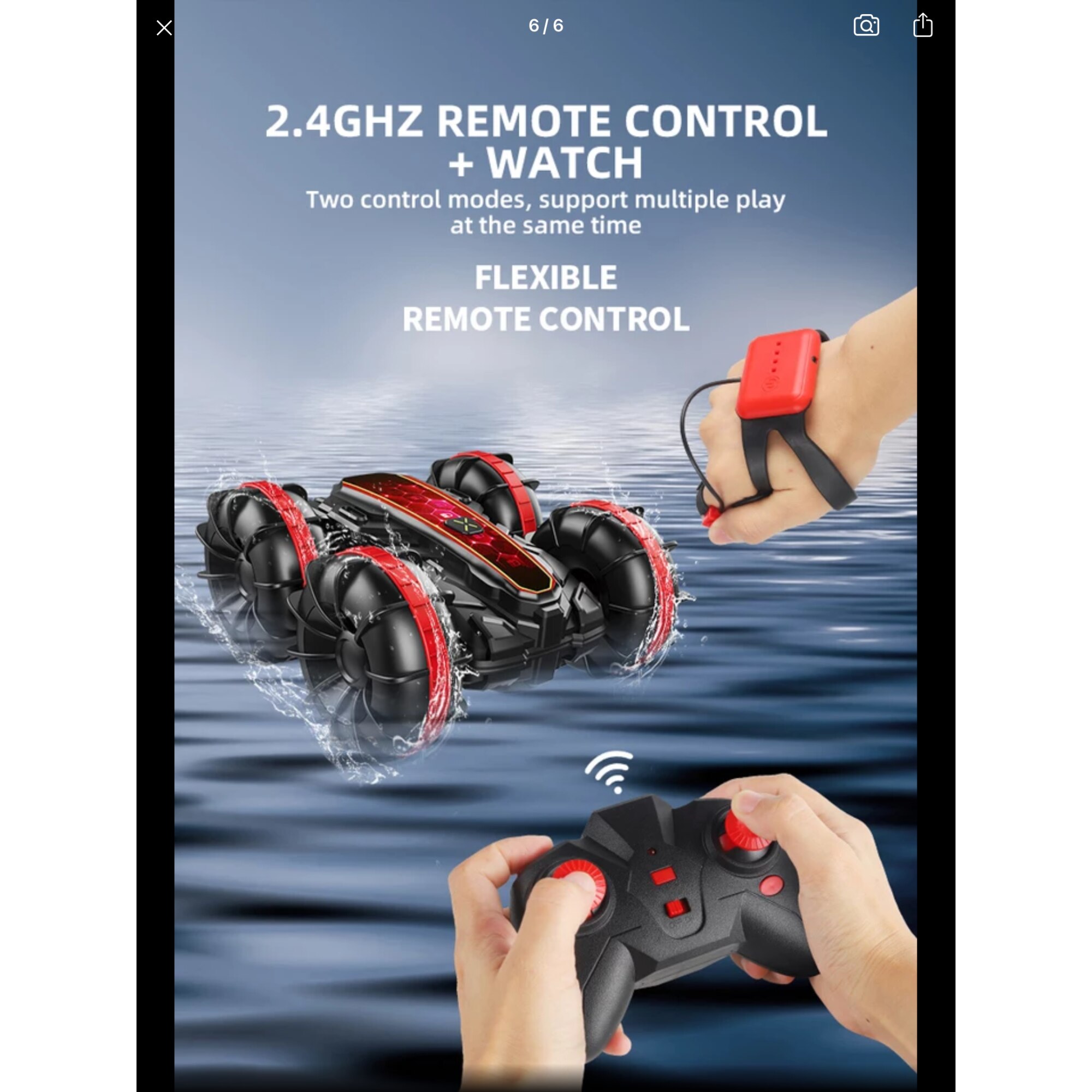 Masina RC Amfibie Andowl, Off-Road, Control Dual, rotire 360°, Pluteste ...