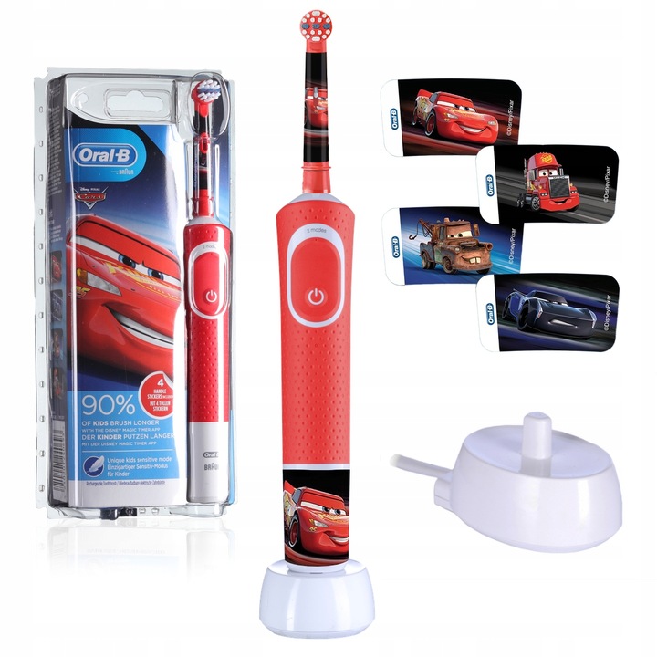 Oral B Детска електрическа четка за зъби 4 коли Стикери за анимационни четки за зъби Emag Bg