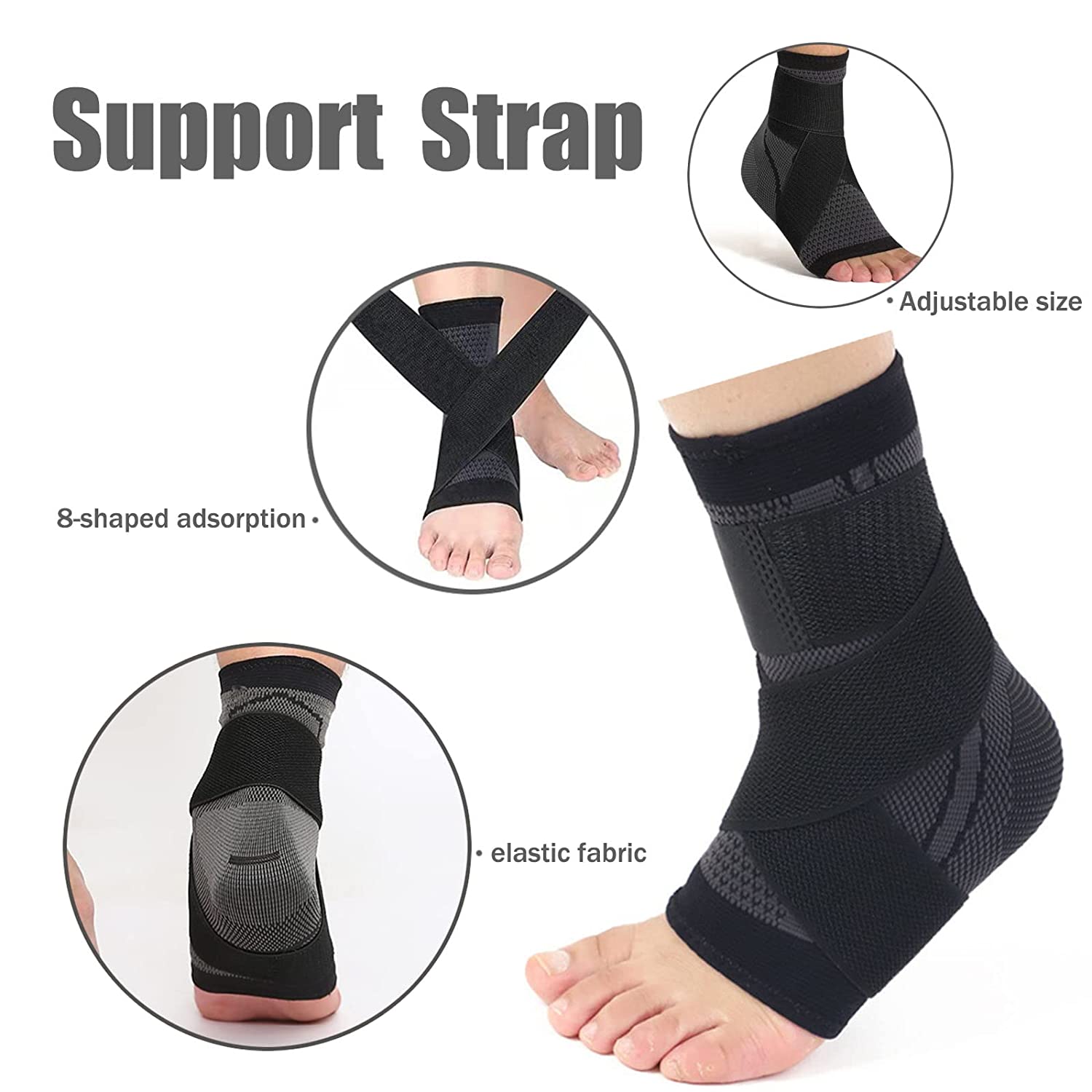 Orteza elastica glezna, manson de compresie si banda ajustabila cu ...