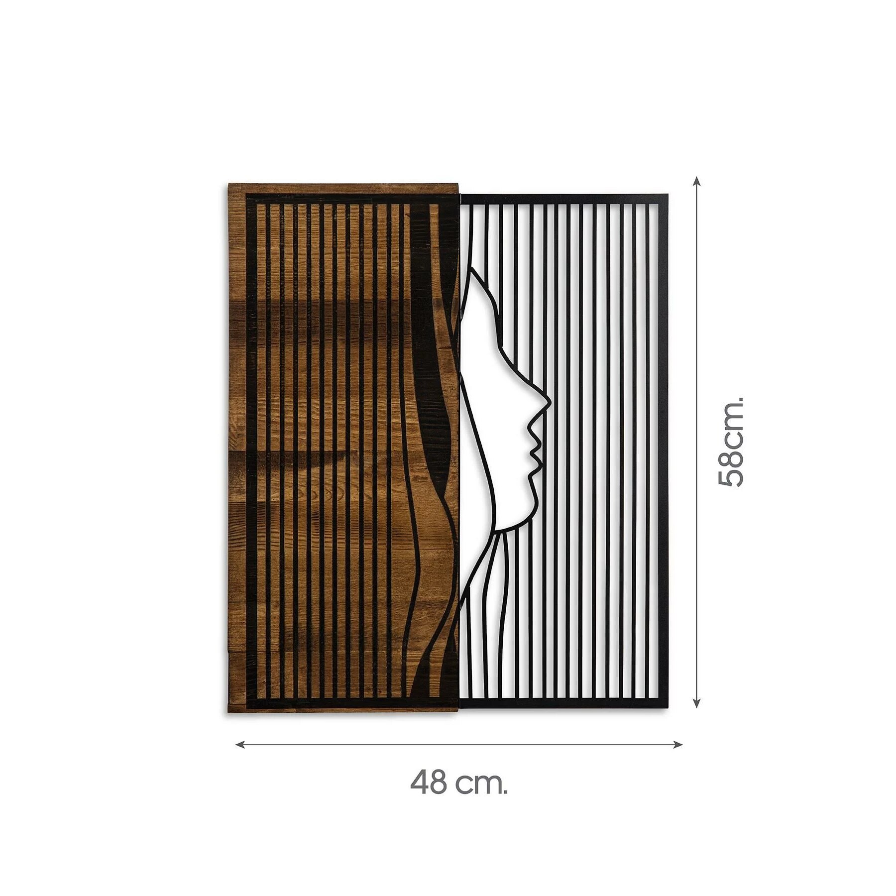 Decoratiune de perete Deco Art Studio Casa, Lemn si metal, Design Chip ...
