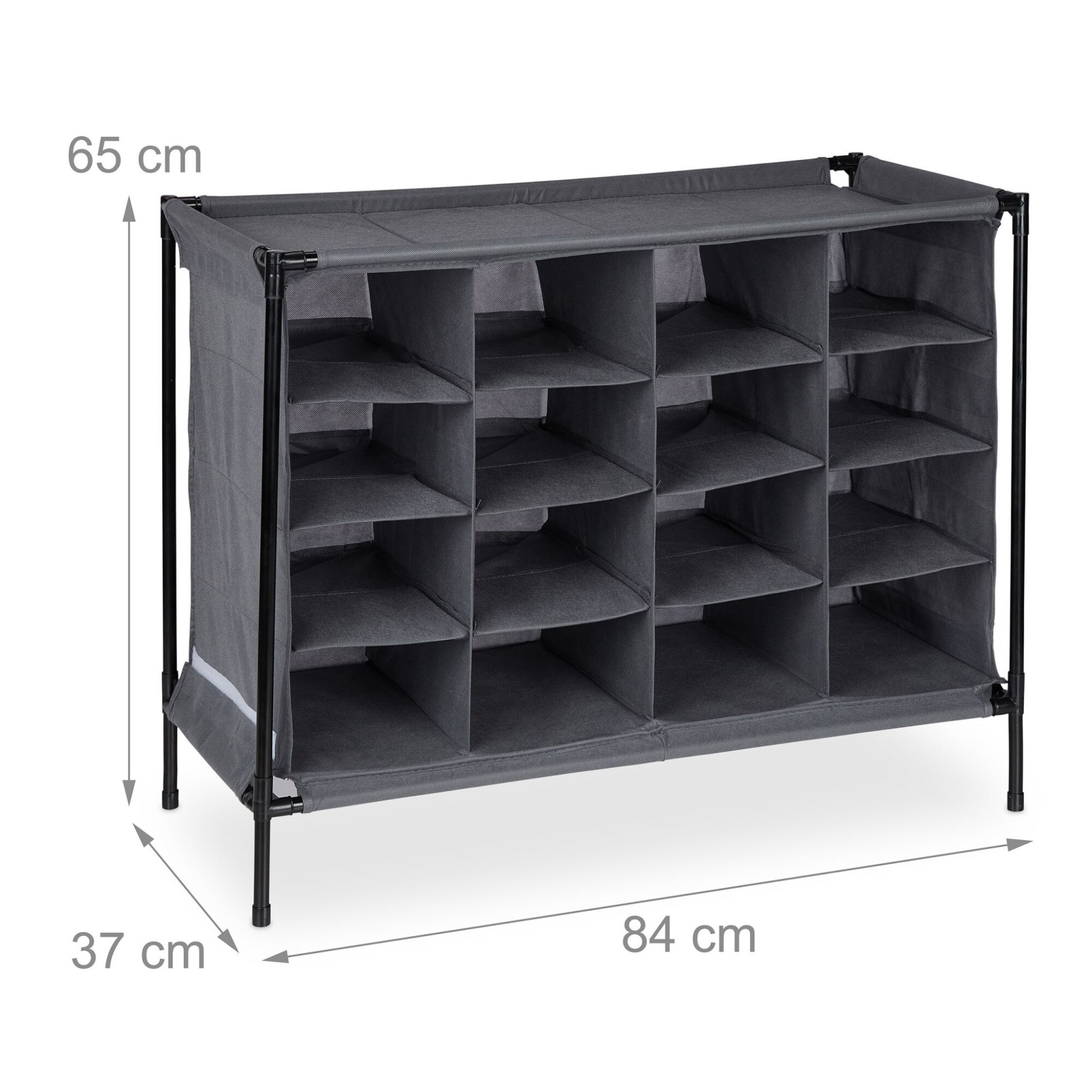 Pantofar Relaxdays, dimensiuni 65 x 84 x 37 cm, capacitate 16 perechi ...
