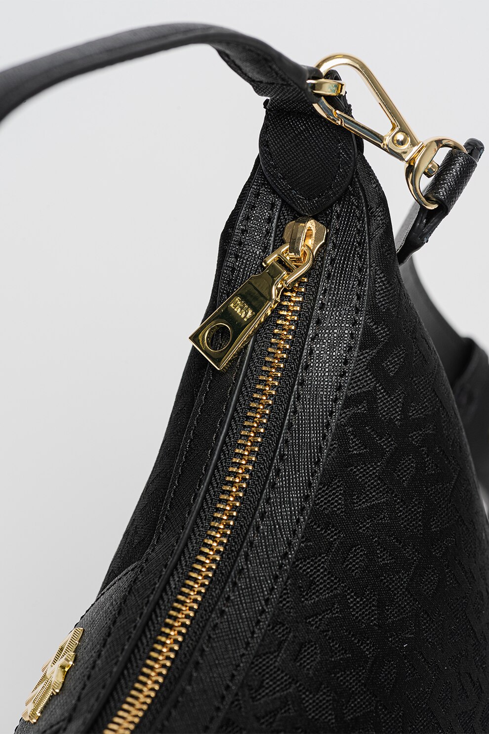 DKNY, Geanta crossbody cu bareta detasabila si model monograma Carol ...