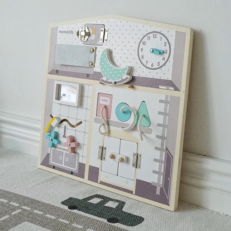 Placa Senzoriala Busy Board cu activitati zilnice, multicolor, Toyska ...