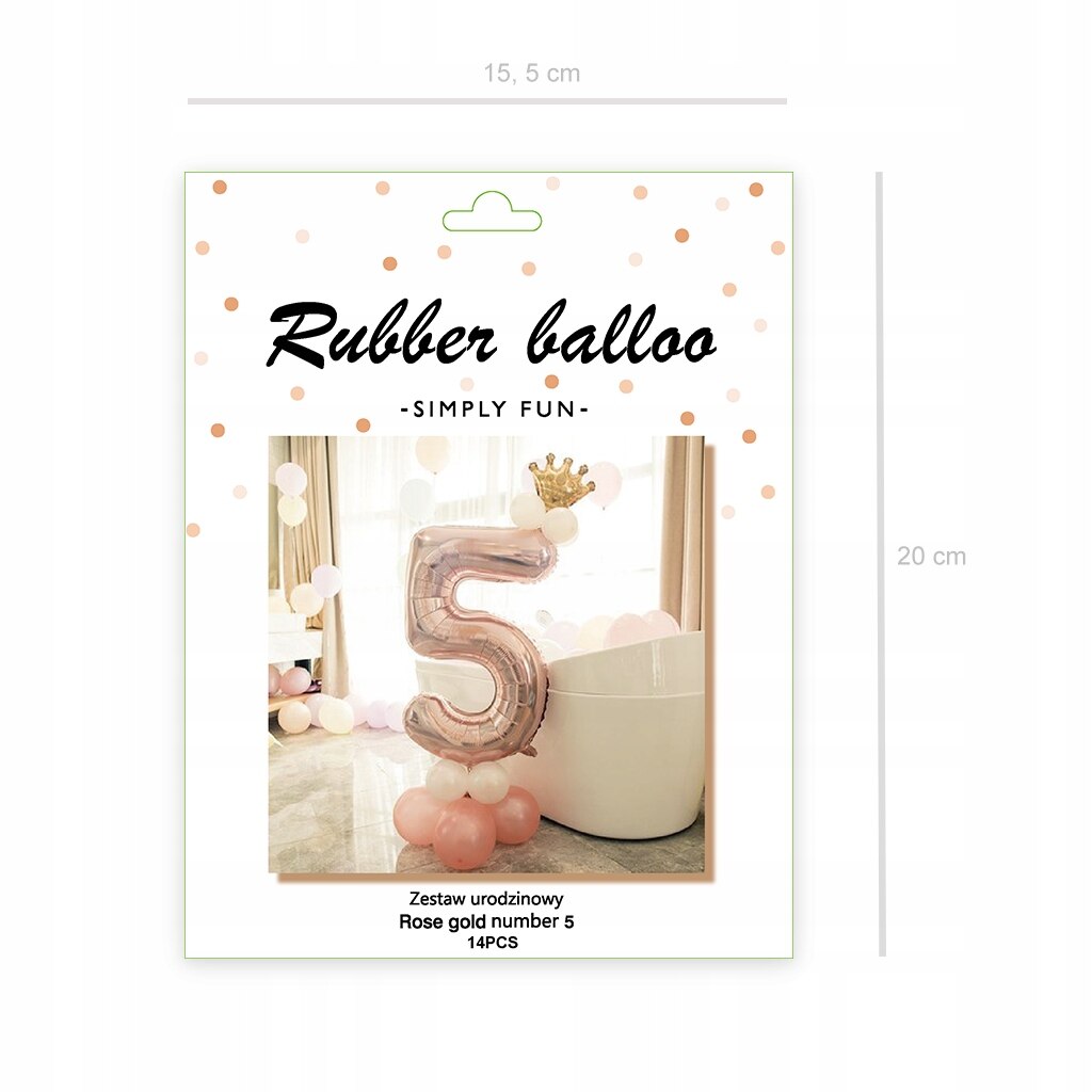 Balon aniversare, Vixen, Folie/Latex, Cifra 5, Roz, 12 buc - eMAG.ro