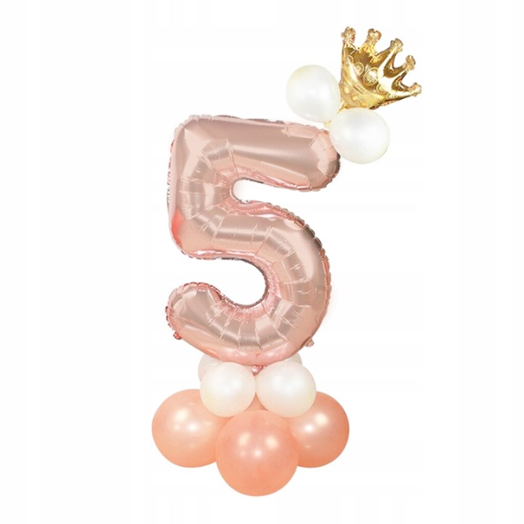 Balon aniversare, Vixen, Folie/Latex, Cifra 5, Roz, 12 buc - eMAG.ro