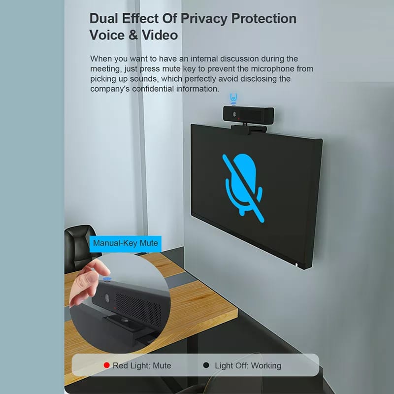 Camera Web 1080P Full HD Andowl, Cu Microfon, Conexiune USB, Pentru PC ...