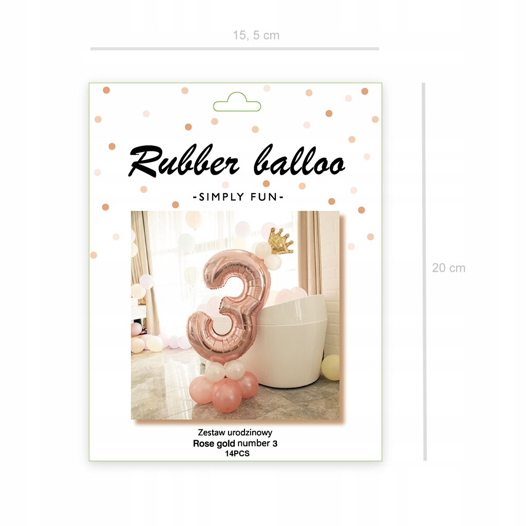 Set 12 baloane aniversare, Vixen, Folie/Latex, Cifra 3, Roz - eMAG.ro