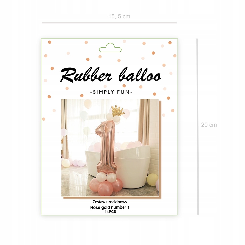 Set 12 baloane aniversare, Vixen, Folie/Latex, Cifra 1, Roz - eMAG.ro