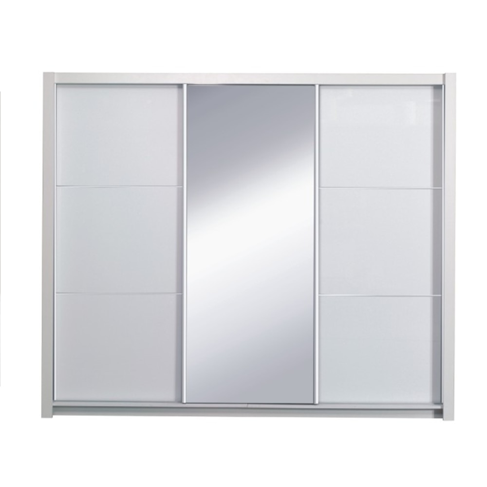 Set mobilier dormitor alb lucios Asiena 208x67x213 cm - eMAG.ro
