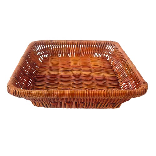 Cos servire, Handmade, Pentru paine, fructe, sau oua, Patrat, Rattan ...