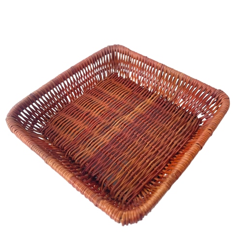 Cos servire, Handmade, Pentru paine, fructe, sau oua, Patrat, Rattan ...