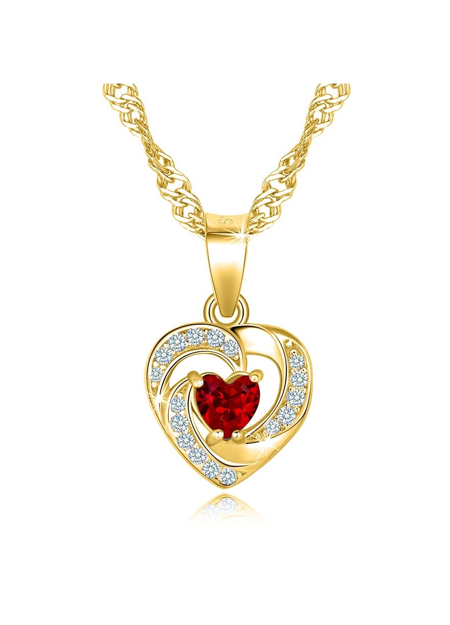 Colier Dama Inima Argint 925 Aurit cu Zirconii Mennica Bydgoska - eMAG.ro