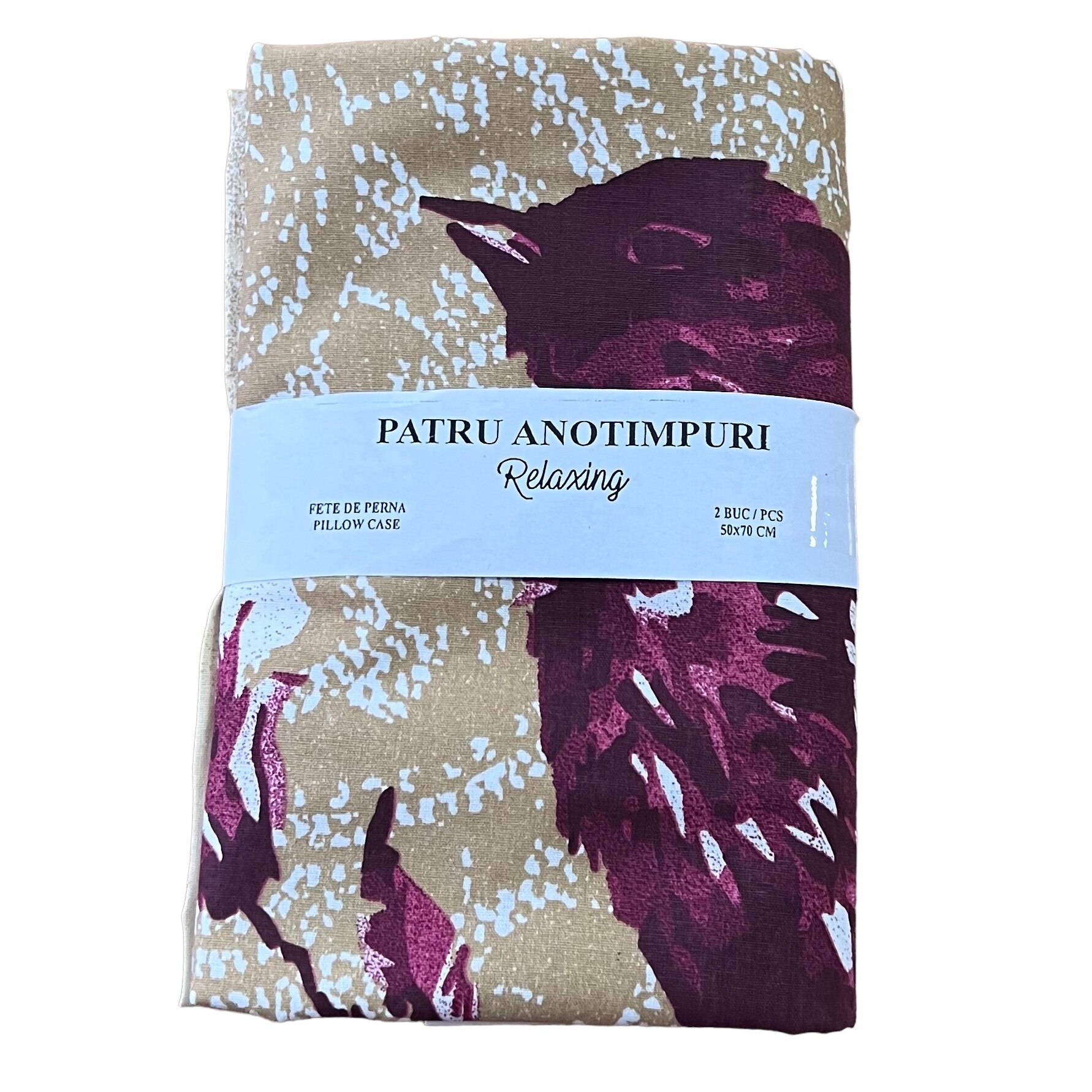 Set 2 fete de perna 50 x 70 cm, bumbac, Patru Anotimpuri, Alb/violet ...