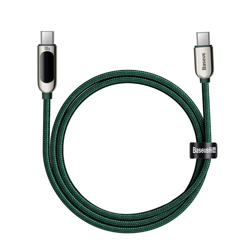 Cablu Baseus Display, USB-C la USB-C, 100W, Fast Charging, 1m, Verde ...