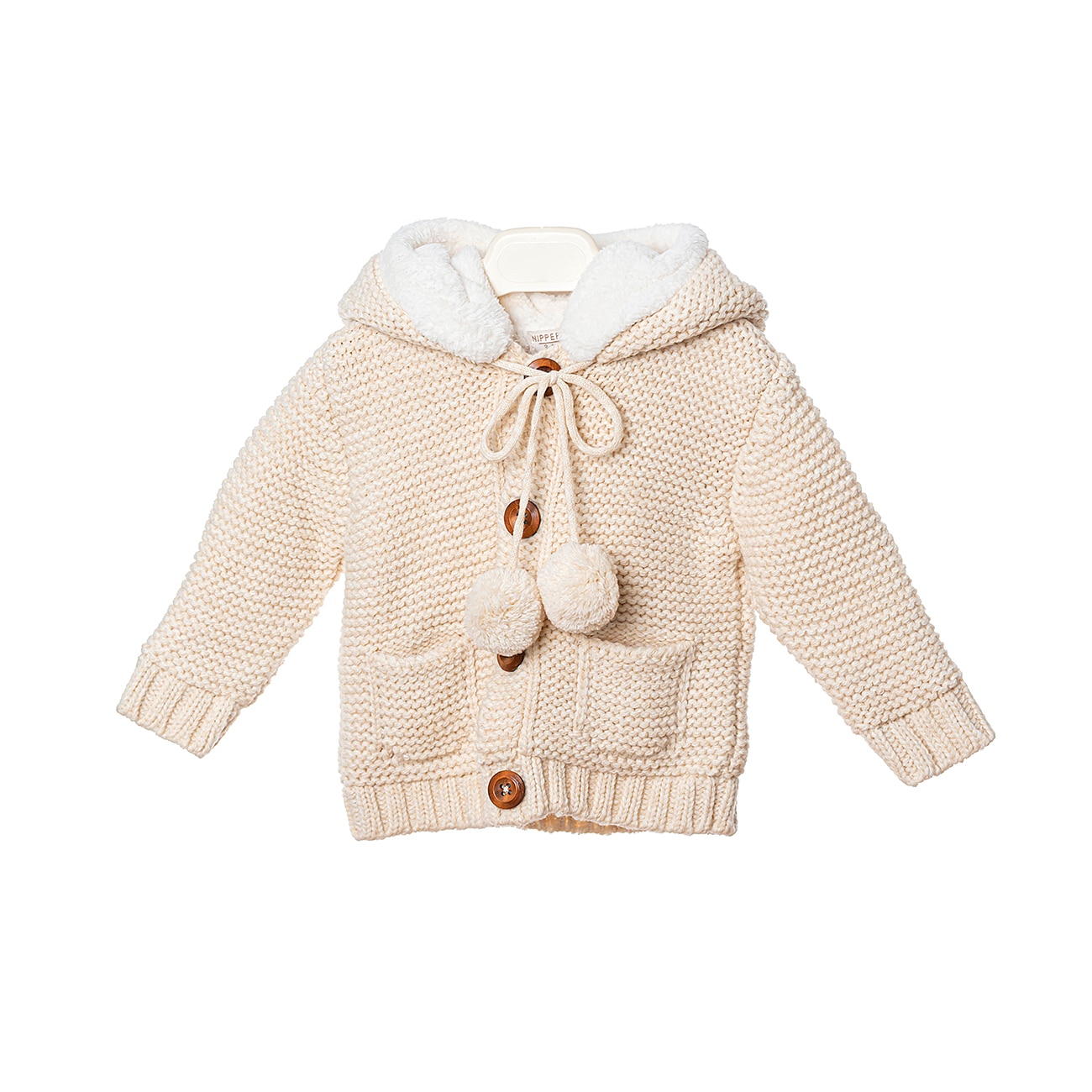 Bluza Kidopo iepuras din lana naturala cu blana la interior, crem, 3-6 ...