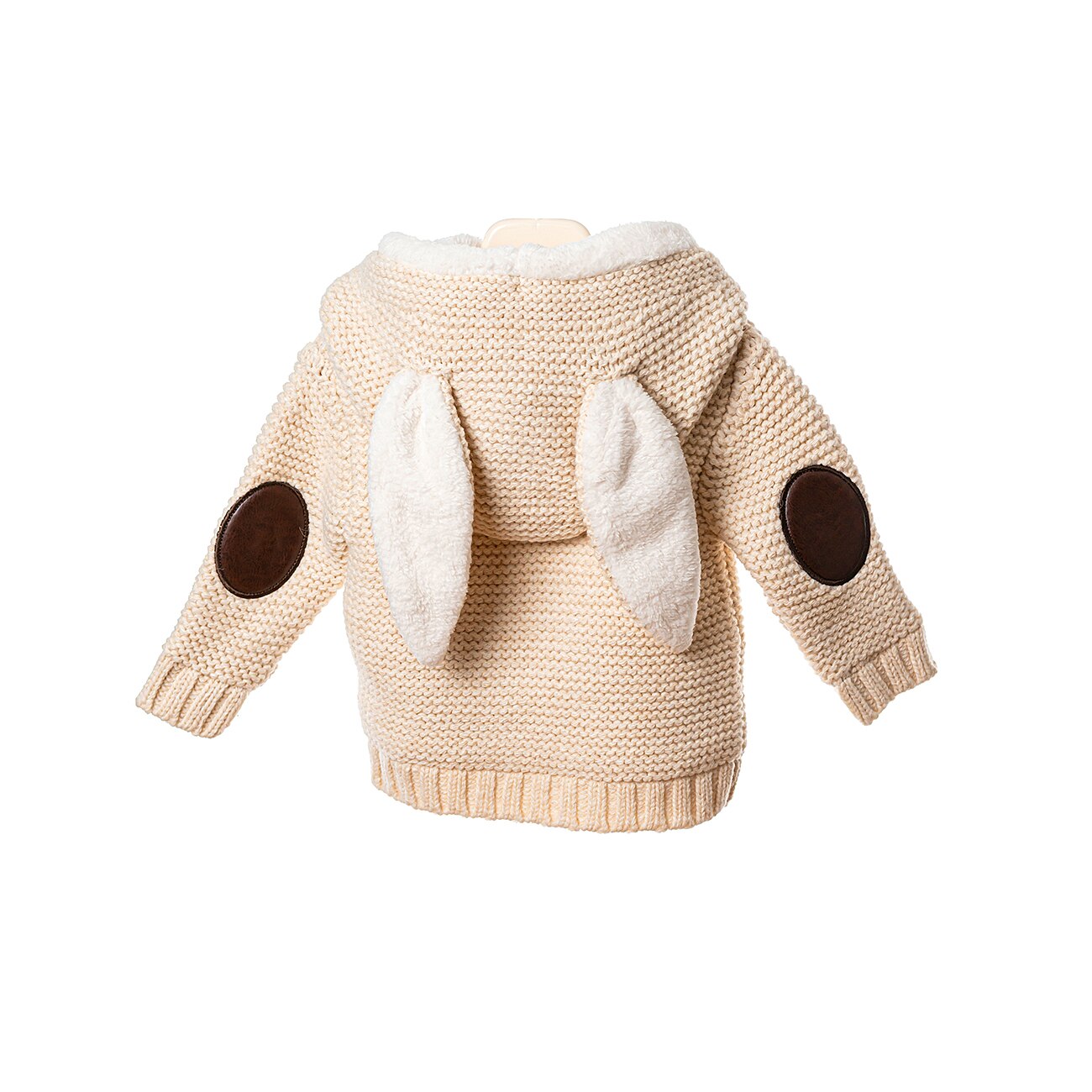 Bluza Kidopo iepuras din lana naturala cu blana la interior, crem, 3-6 ...