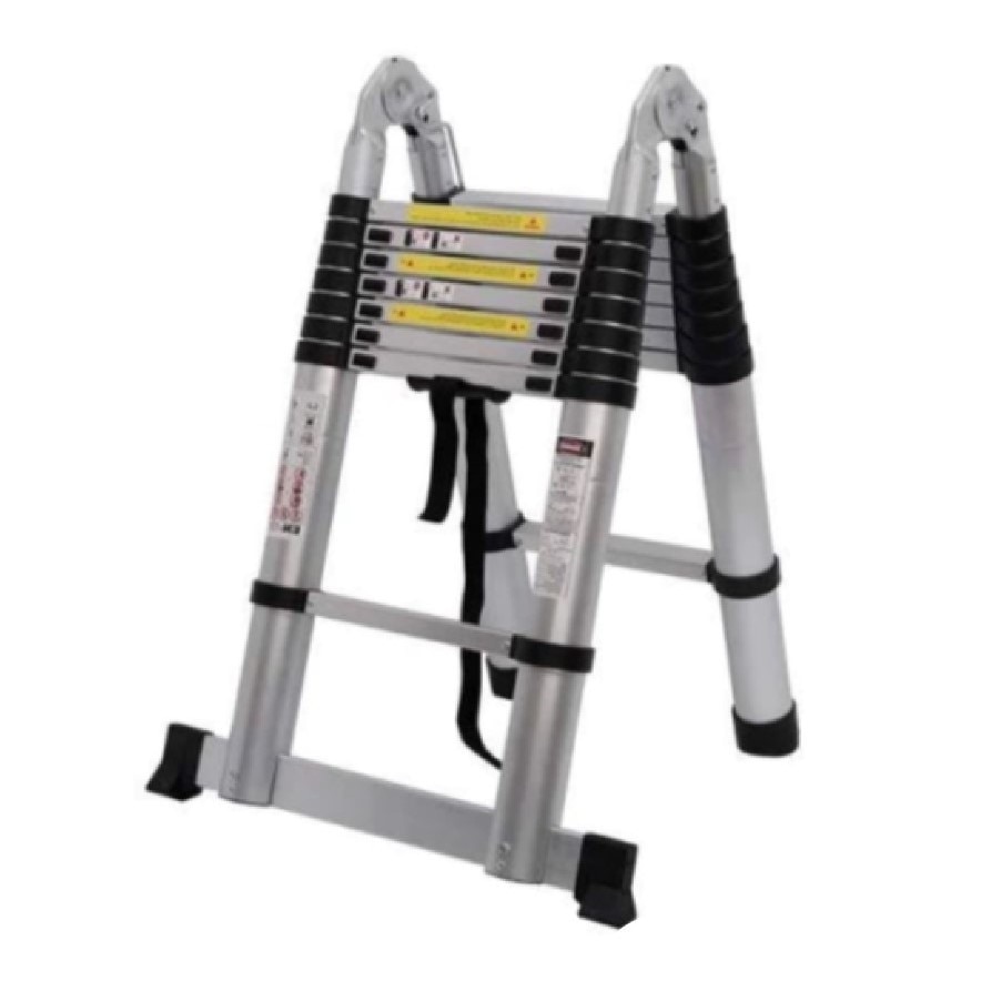 Scara telescopica dubla, lungime 5 m, 16 trepte, 2.5 x 2.5 m, 2x8 ...