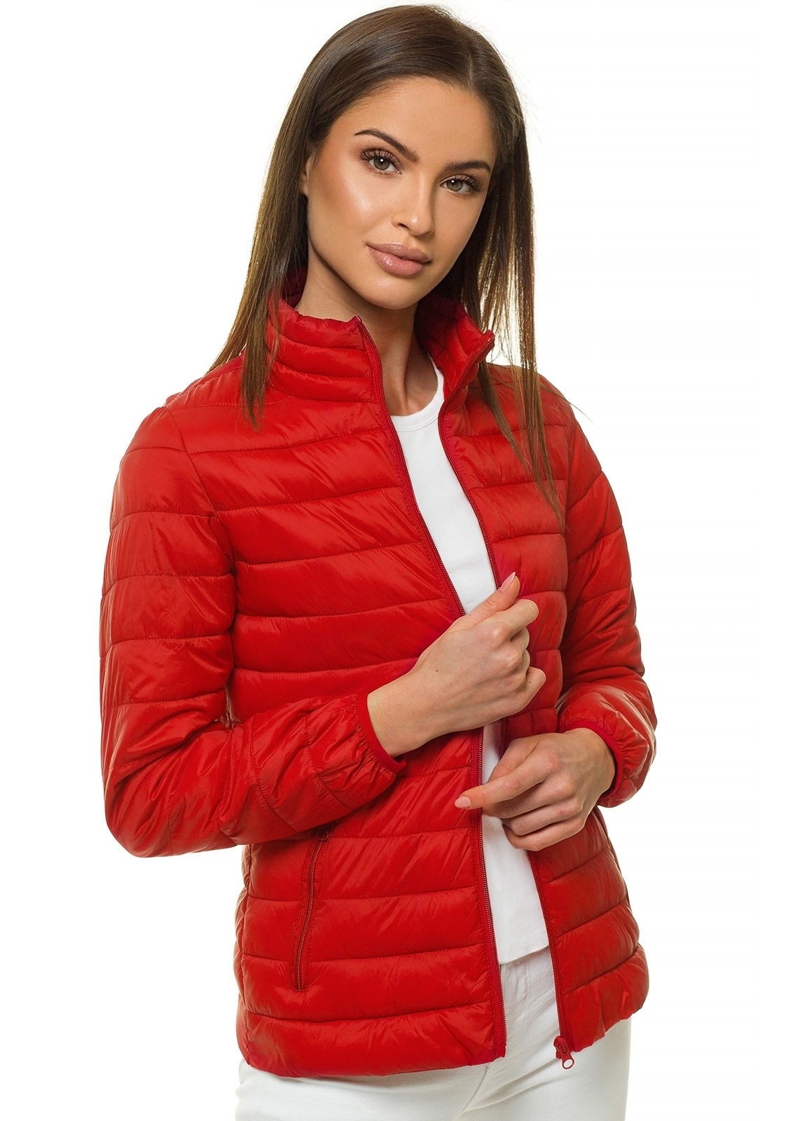 Червено дамско яке OZONEE JB/JP1141Z L - eMAG.bg