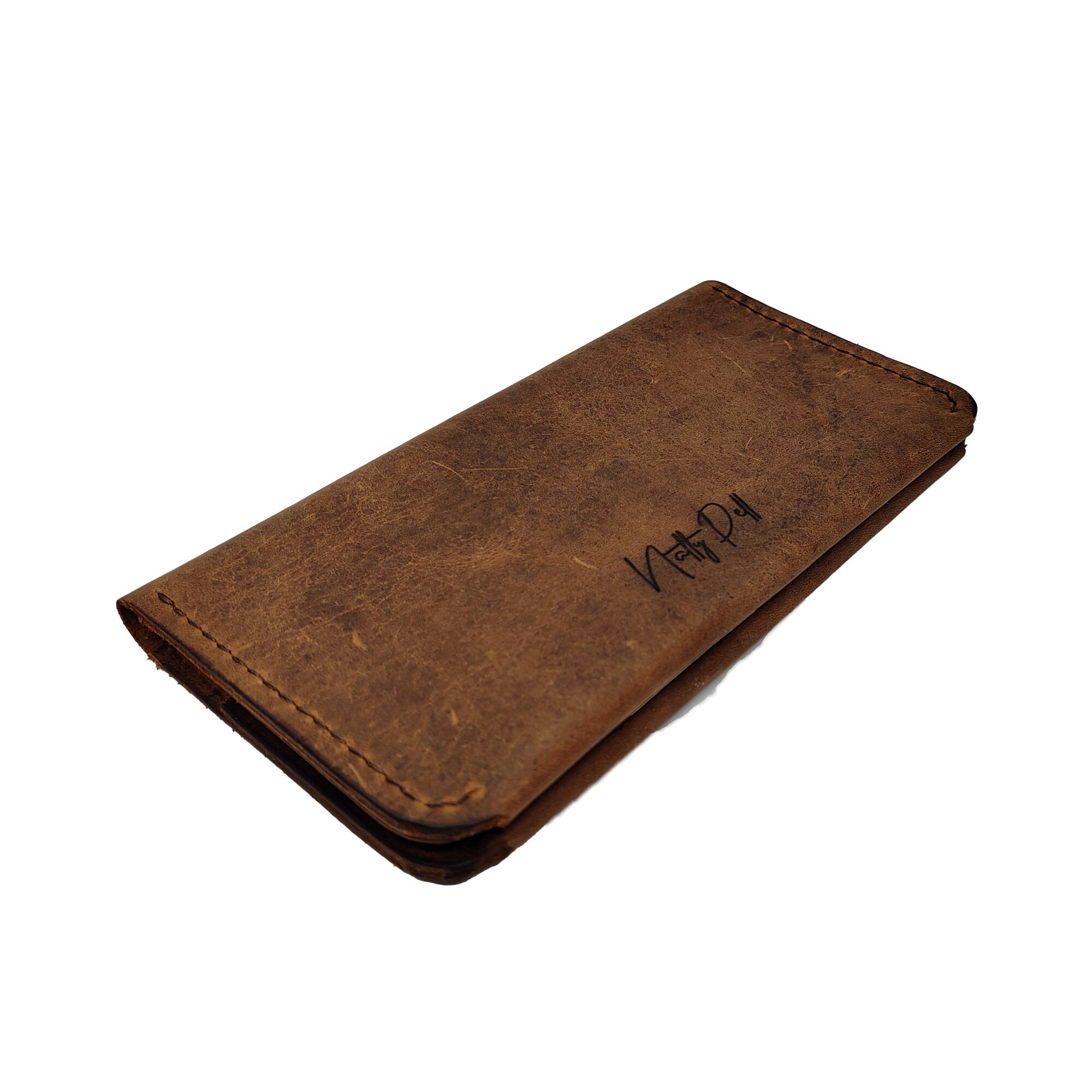 Portofel dama, piele naturala, handmade maro - eMAG.ro