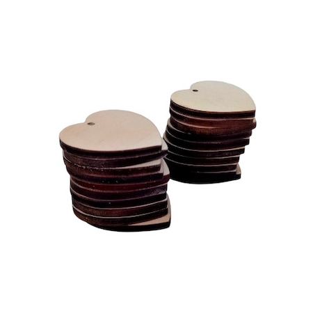 Set 20 bucati baza lemn blank, inima, 3.5x3.5 cm - eMAG.ro