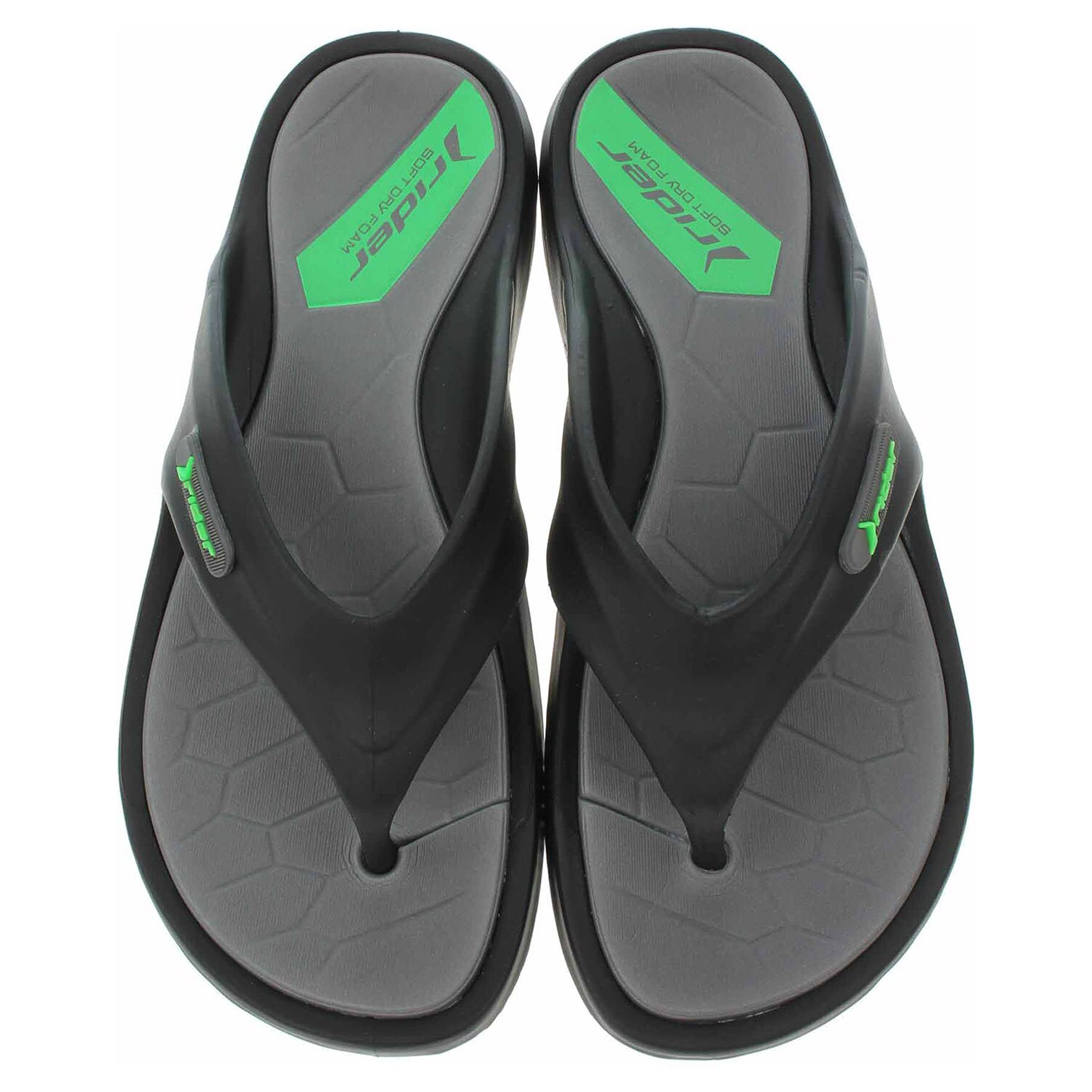 Slapi barbati, Rider, Material sintetic, Gri/Negru - eMAG.ro