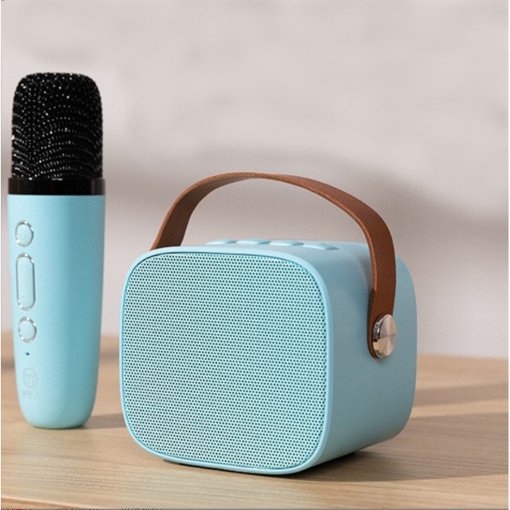 Boxa portabila tip karaoke cu microfon wireless pentru copii, conexiune ...