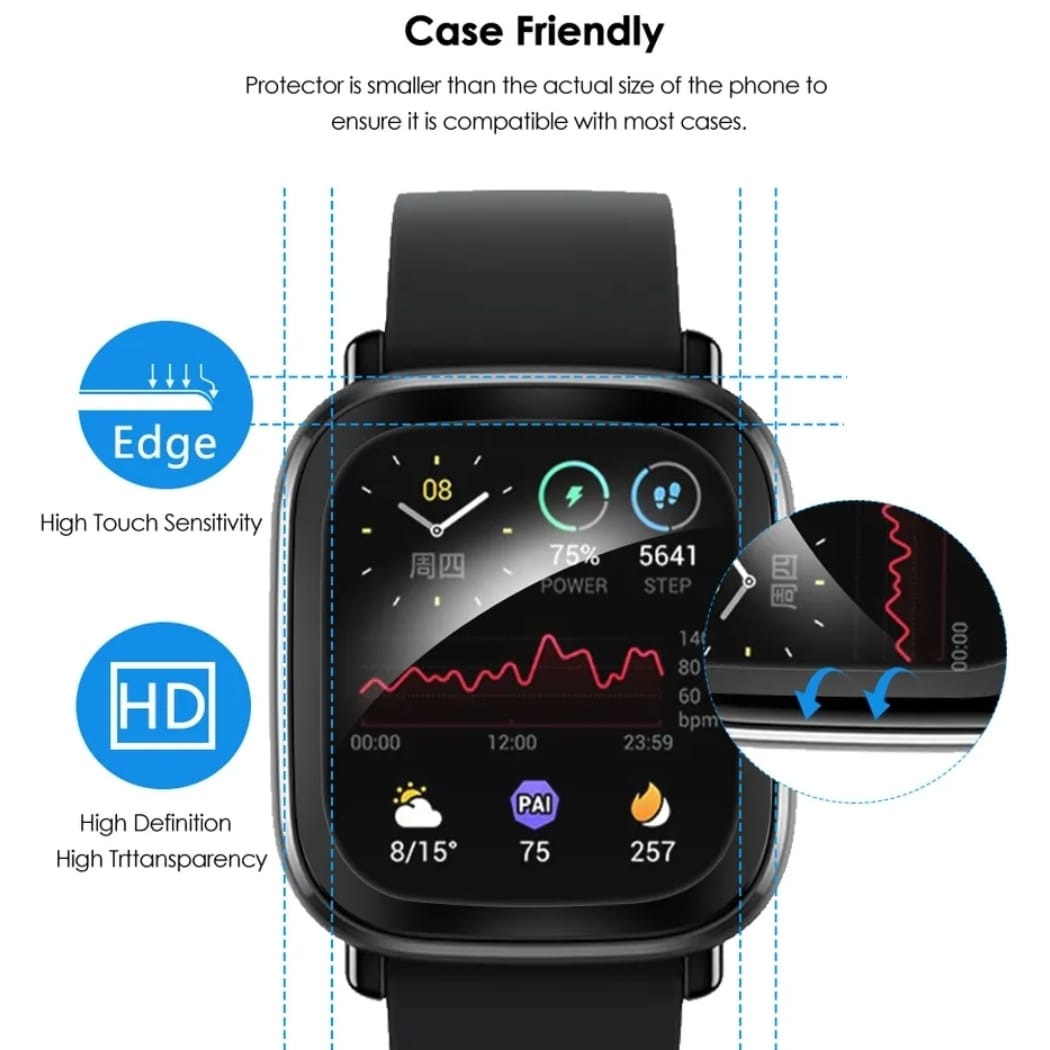 Комплект от 2 защитни фолиа за смарт часовник, 3D, съвместими с Xiaomi ...