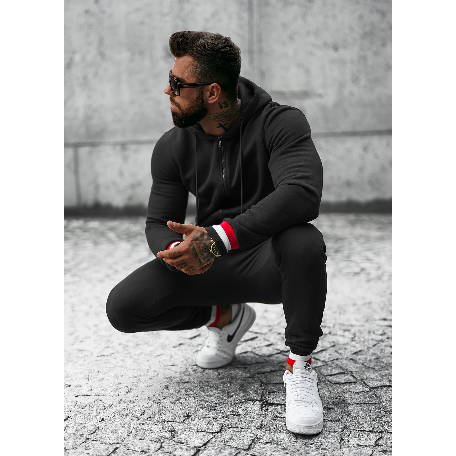Compleu sport barbati negru OZONEE JS/8C65/3 XL - eMAG.ro