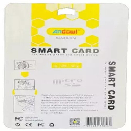 Card memorie Andowl, 64 gb, cu adaptor, Galben - eMAG.ro