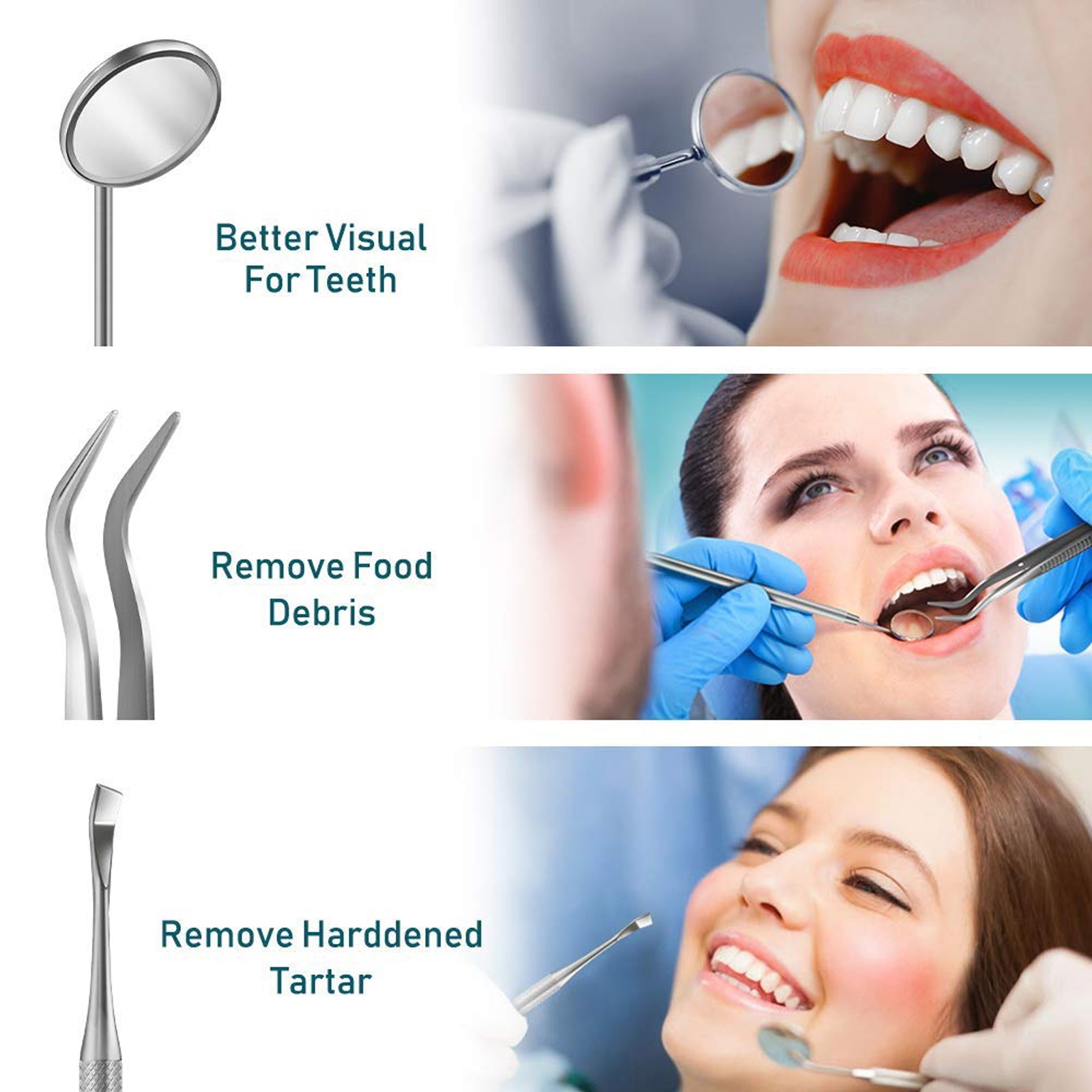 Kit curatare dentara, Darklove, Inox, Cu cutie, Argintiu - eMAG.ro