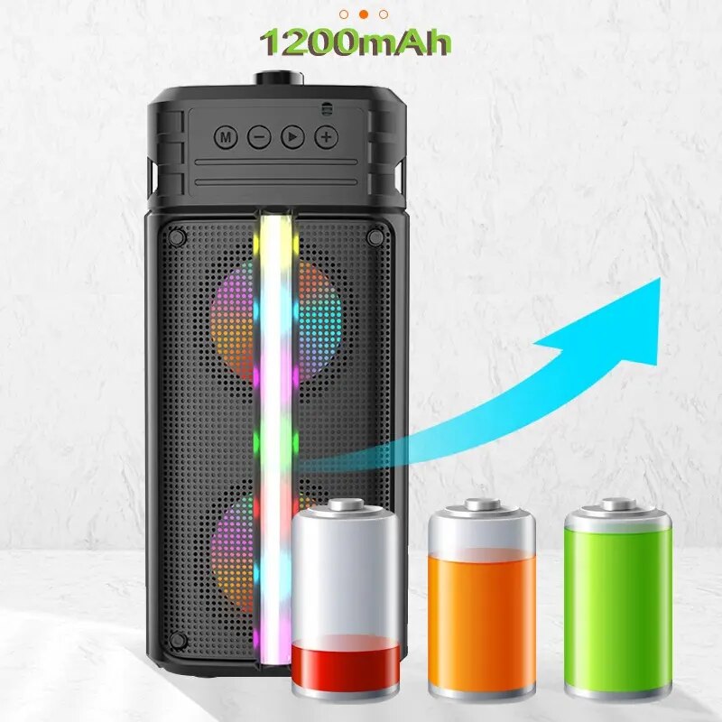 Boxa Portabila Cu MP3, USB, Bluetooth, Radio FM, Microfon, Led Speaker ...