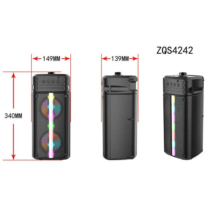 Boxa Portabila Cu MP3, USB, Bluetooth, Radio FM, Microfon, Led Speaker ...