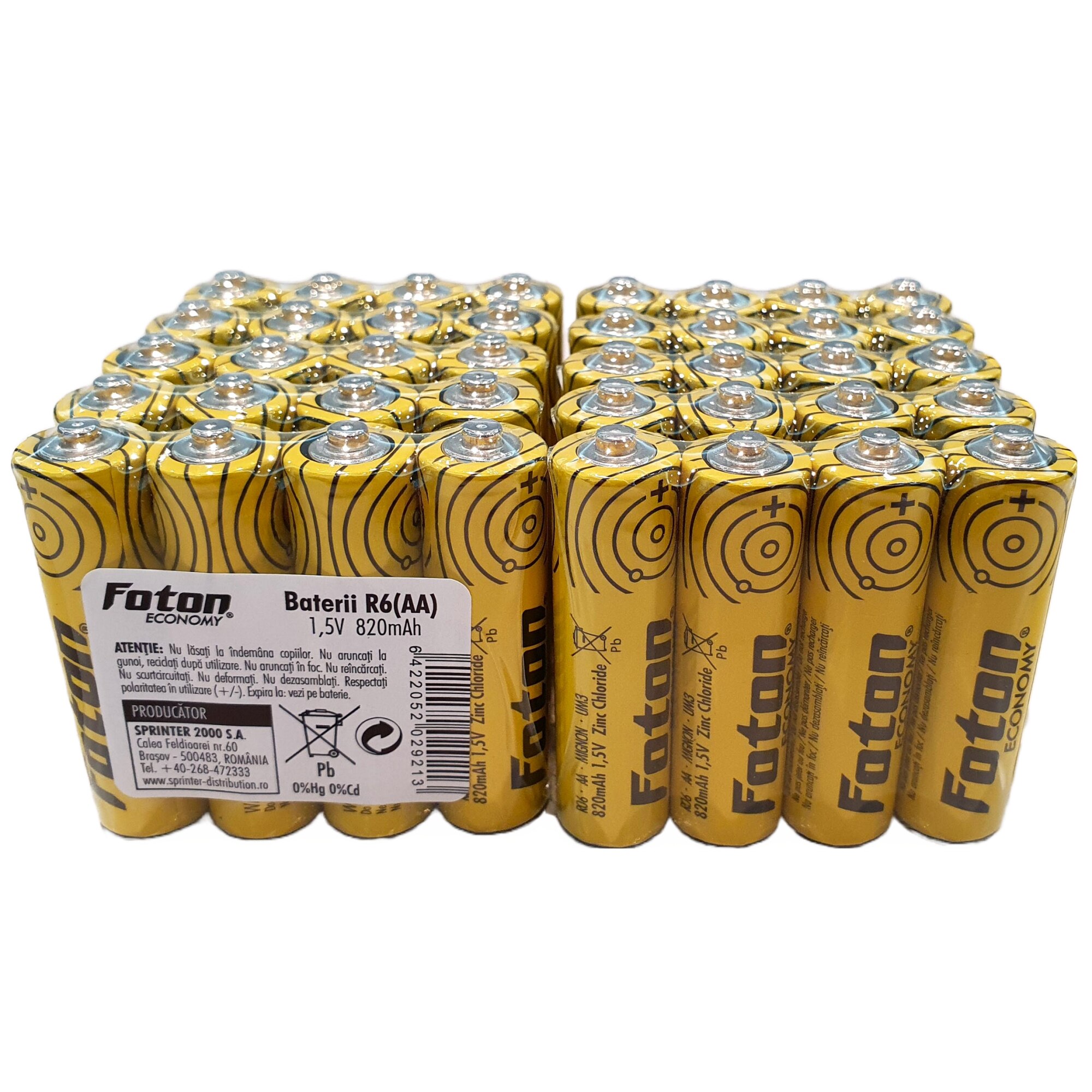 Set 40 baterii Foton Economy AA (R6) ZnCl - eMAG.ro