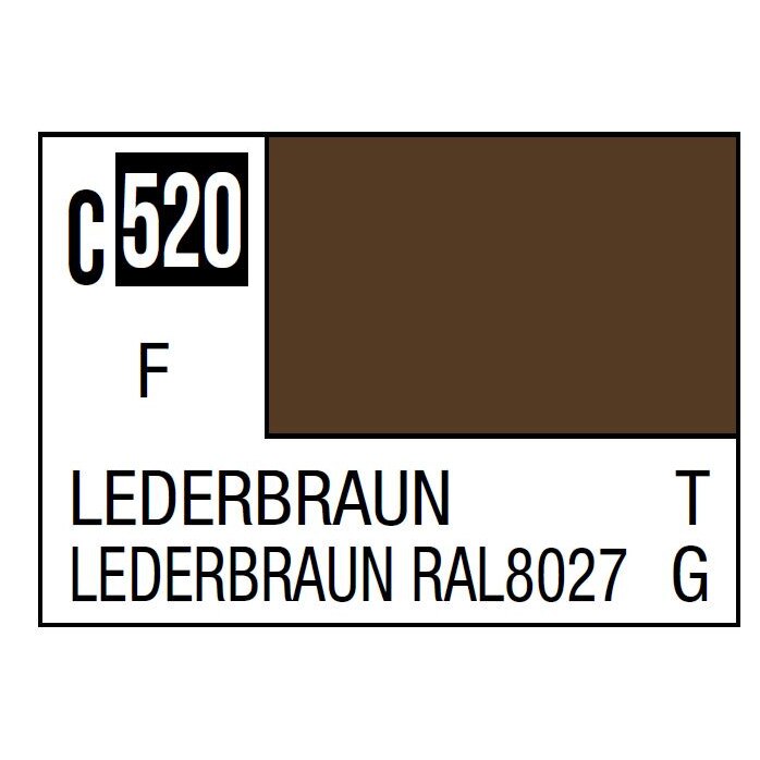 Vopsea email pentru modelism Mr.Hobby Color Lederbraun RAL 8027 matt ...