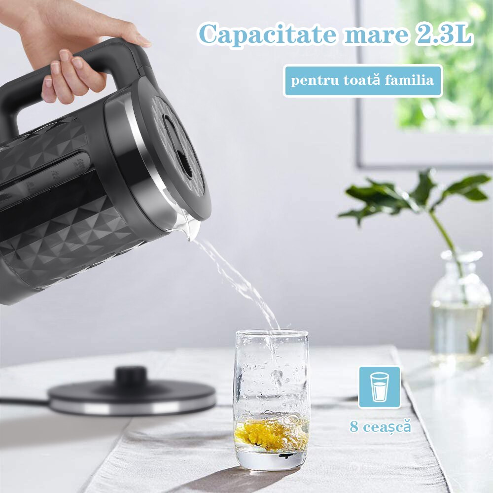 Fierbator Electric 2.3L BYONDSELF, putere 2000W, 70° Temperatura ...