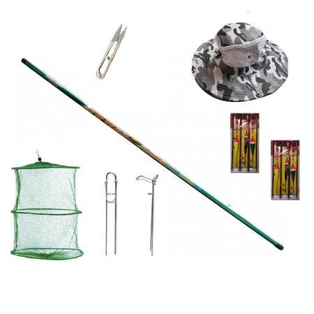 Set undita 99% carbon Power King de 4 m, suport, set cu 6 linii ...