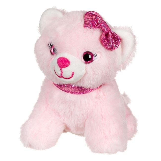 Jucarie de plus pisica, roz, 14cm, poliester - eMAG.ro