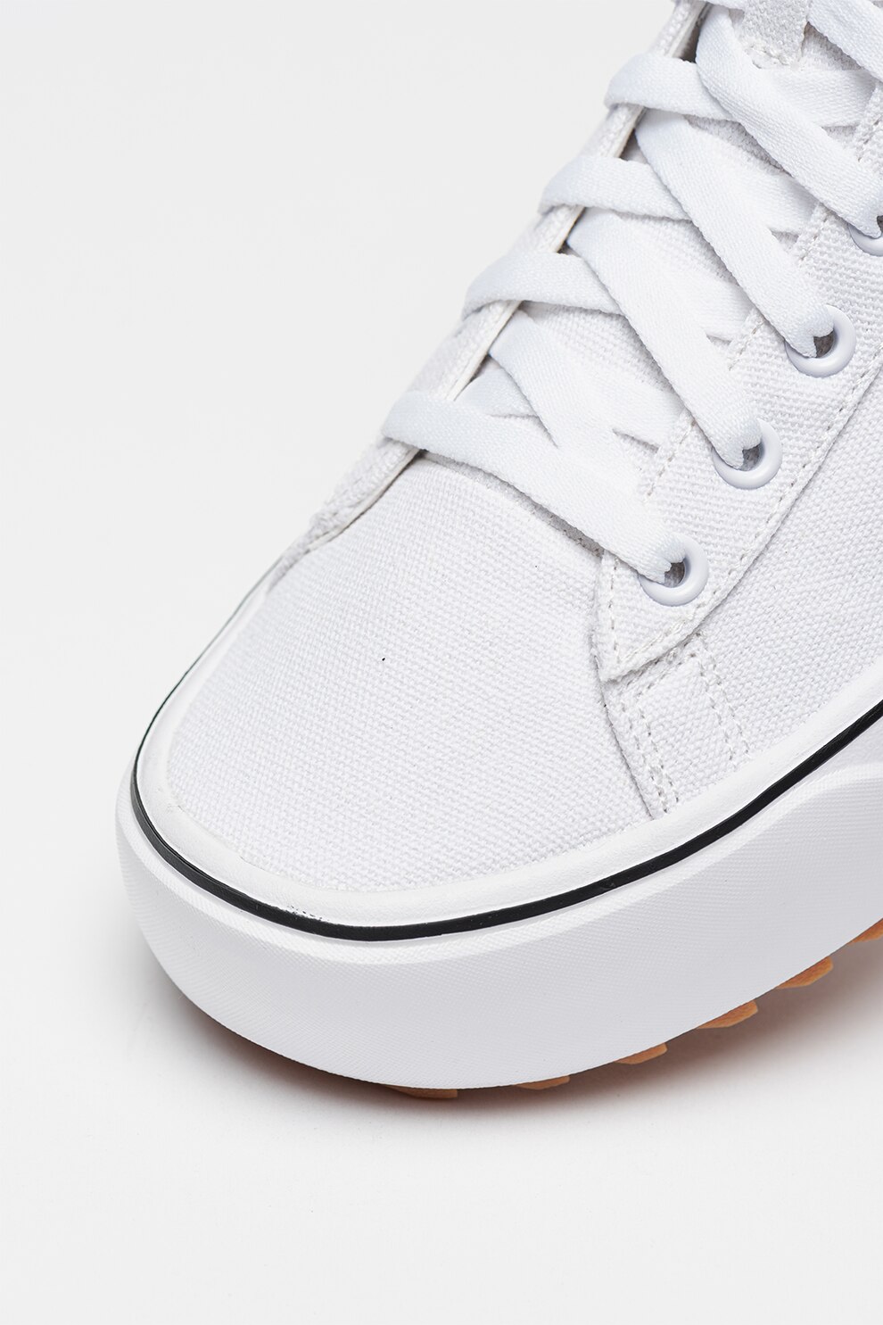 Puma, Pantofi sport inalti din panza cu talpa flatform Kaia, Negru, Alb, 6 - eMAG.ro