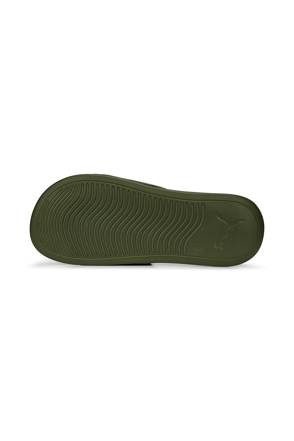 Puma, Papuci de piele ecologica cu logo Pop Cat, Verde militar, 4 - eMAG.ro