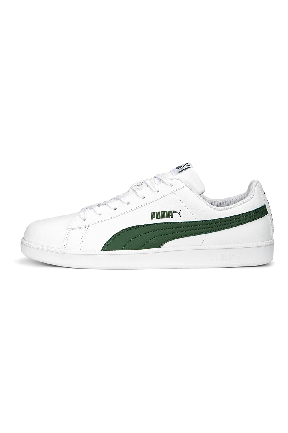 Puma, Pantofi sport unisex de piele ecologica Up, Alb, Verde englez, 8. ...