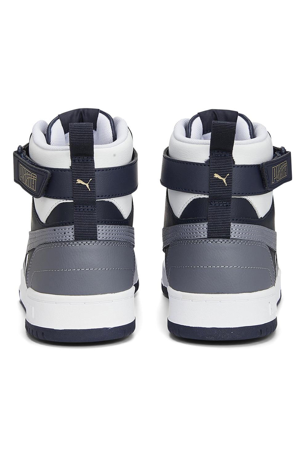 Puma, Pantofi sport inalti unisex cu insertii din piele RBD Game, Alb ...