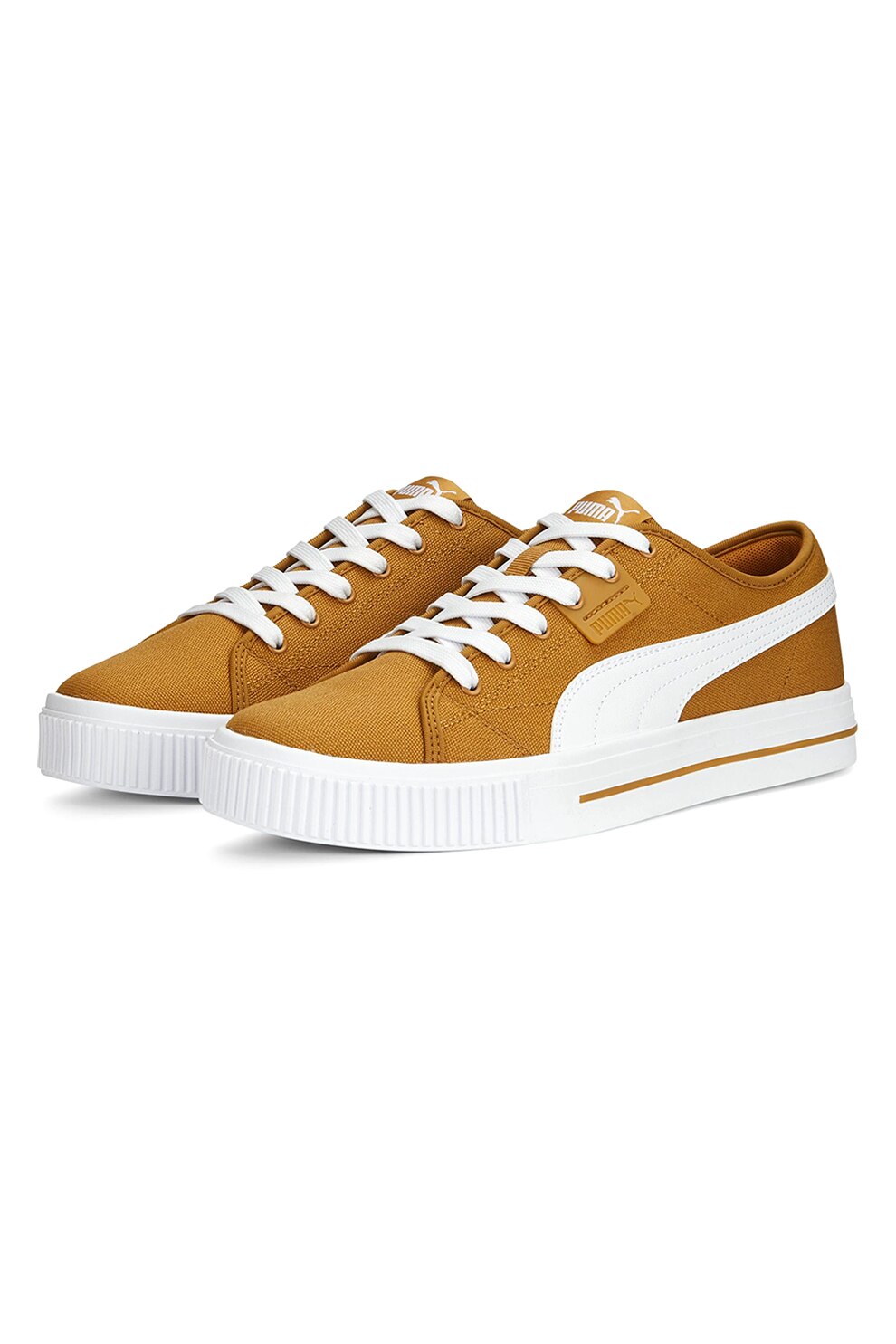 Puma, Pantofi sport low-cut cu logo Ever, Alb, Portocaliu stins, 10.5 ...