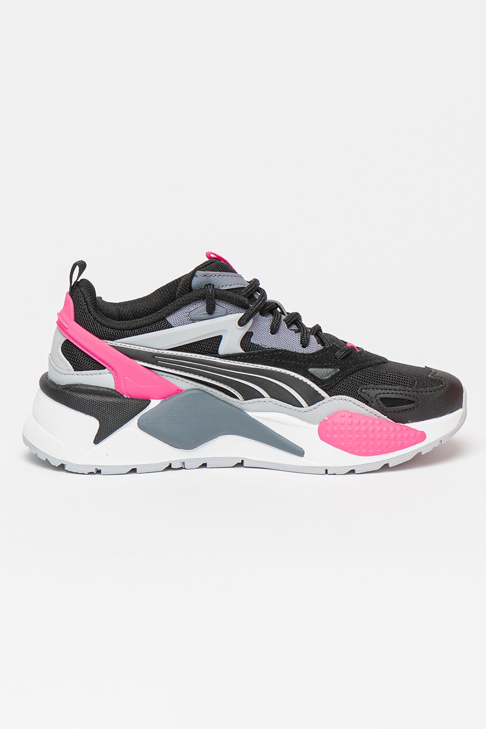 Puma, Pantofi sport cu model colorblock RS-X Efekt Turbo, Negru, Fucsia ...