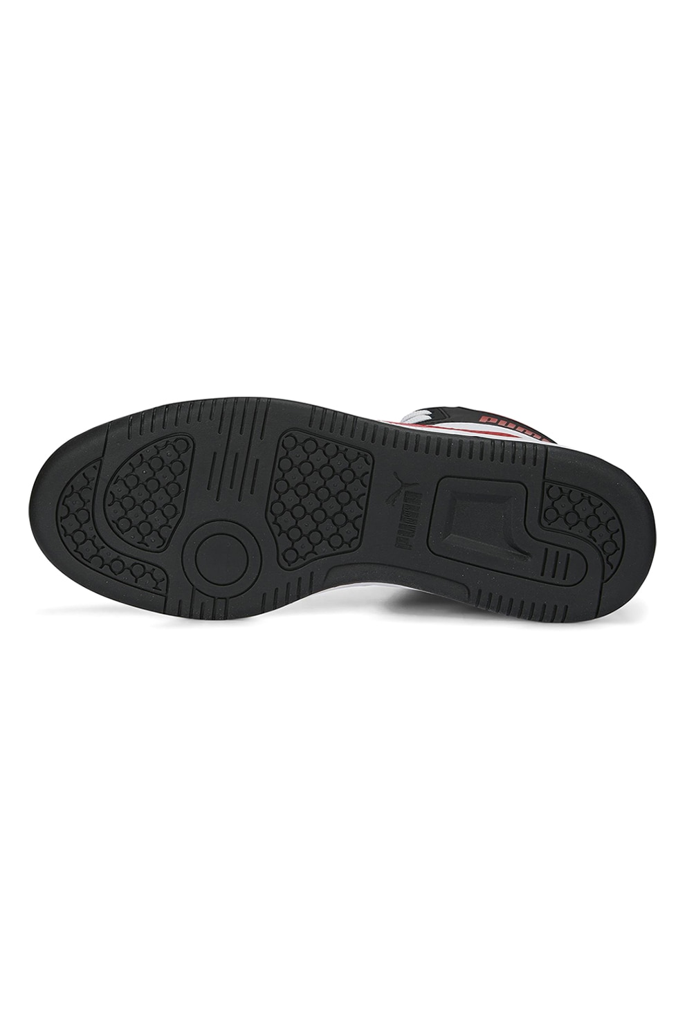 Puma, Pantofi sport mid-high de piele ecologica Rebound Joy, Rosu, Alb ...