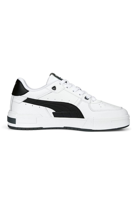 Puma, Pantofi sport din piele si piele ecologica Pro Glitch, Alb, Negru ...
