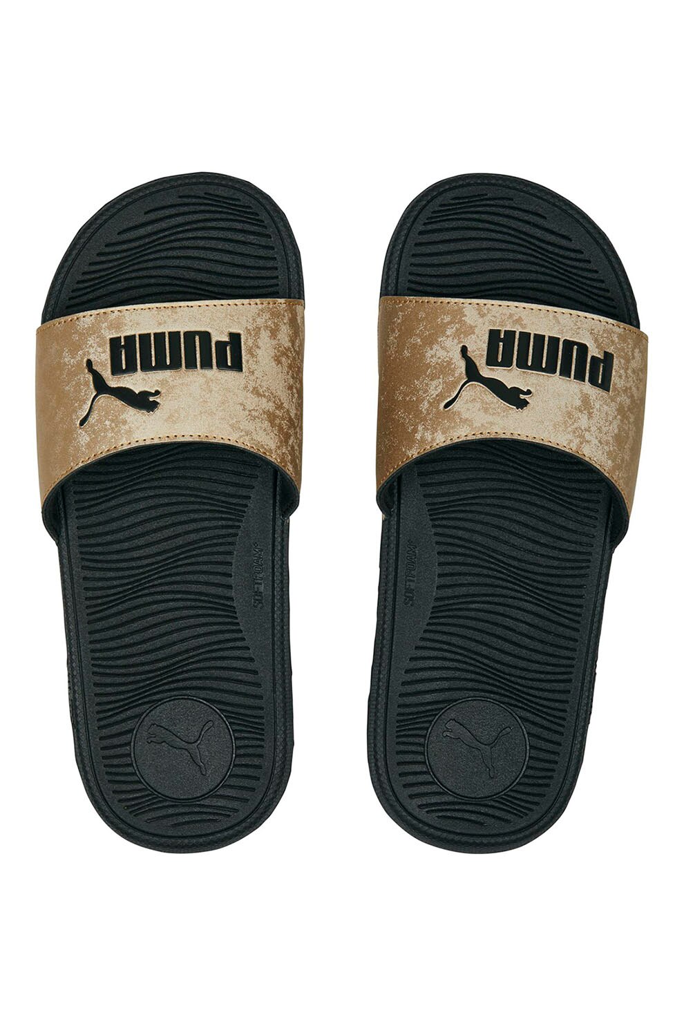 Puma, Papuci cu logo Cool Cat 2.0, Negru, Bej, 5 - eMAG.ro