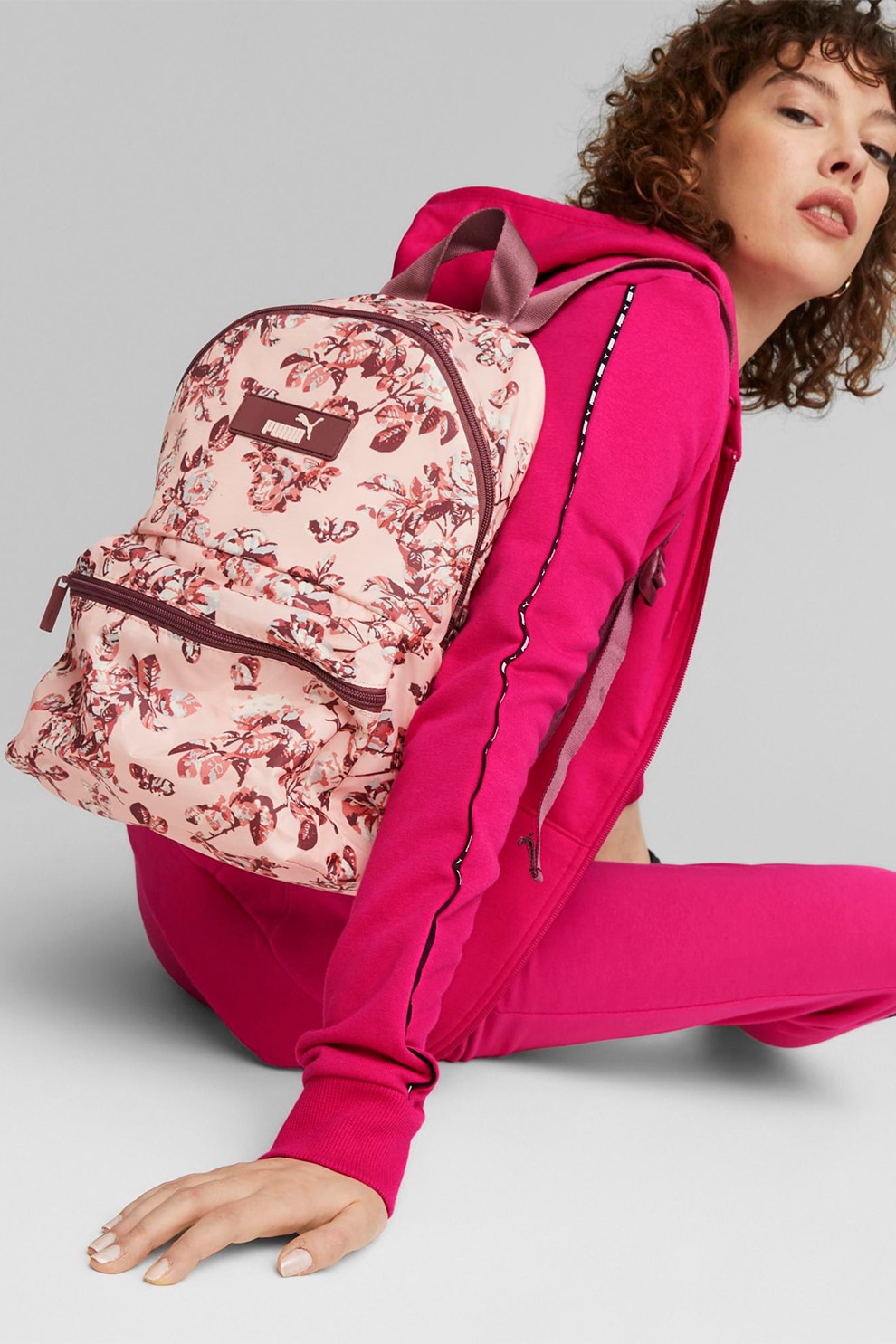 Puma, Rucsac cu detaliu logo Core Pop, Roz deschis, Roz prafuit - eMAG.ro