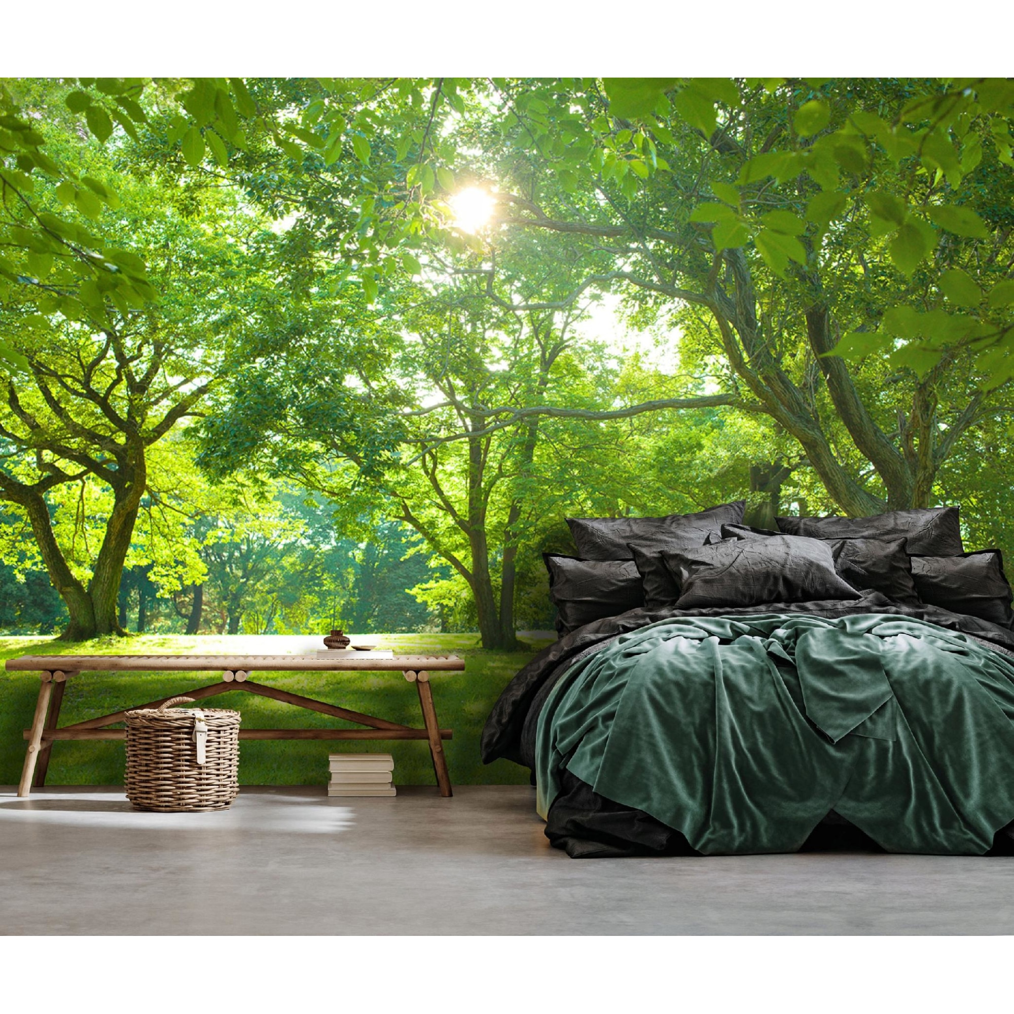 Fototapet Padure Copaci Meadow Gradina Natura 254x184 cm, Modern Vlies ...