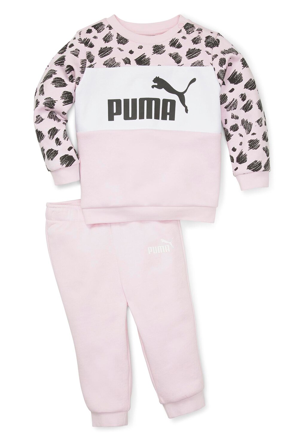Puma, Trening cu decolteu la baza gatului si imprimeu logo, Roz pastel ...