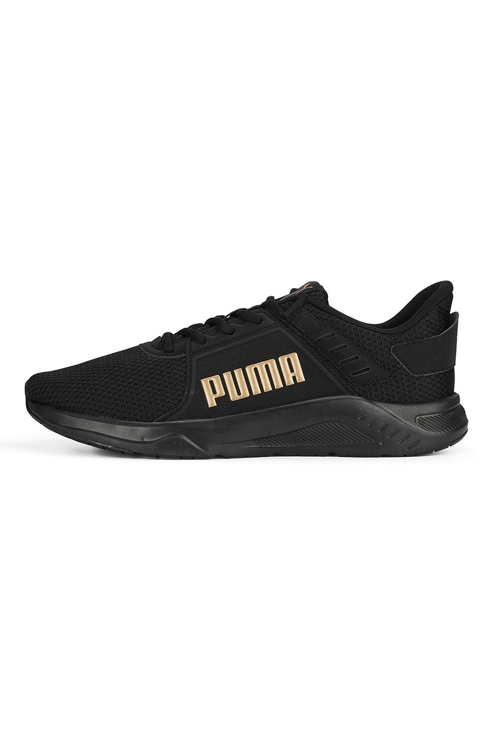 Puma, Pantofi unisex cu detalii logo, pentru antrenament, Auriu, Negru ...